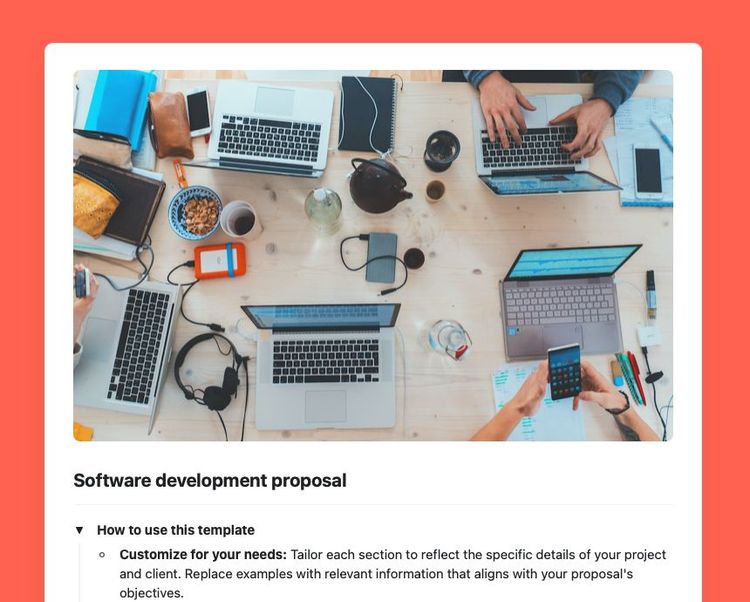Software development proposal | Free Craft Template