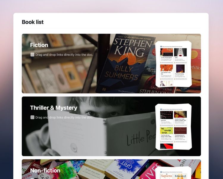 Book list | Free Craft Template