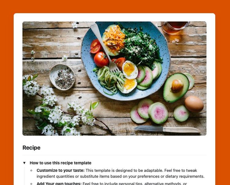Recipe | Free Craft Template