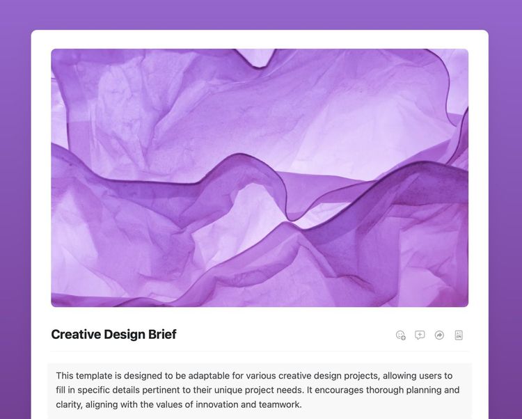 Creative design brief | Free Craft Template