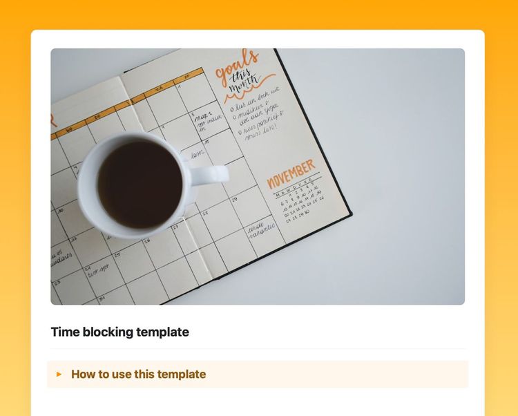 Time blocking | Free Craft Template