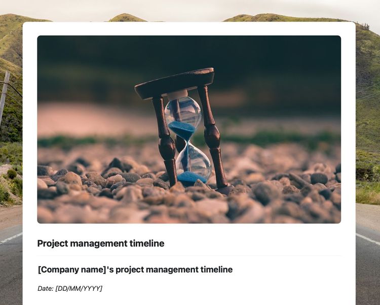 Project management timeline | Free Craft Template