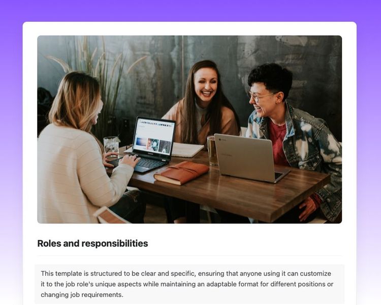 Roles and responsibilities | Free Craft Template