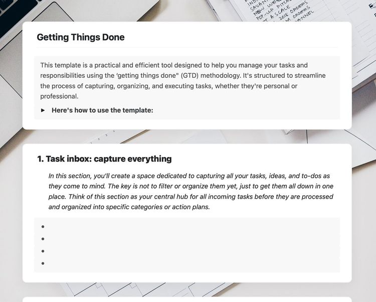 Getting things done | Free Craft Template