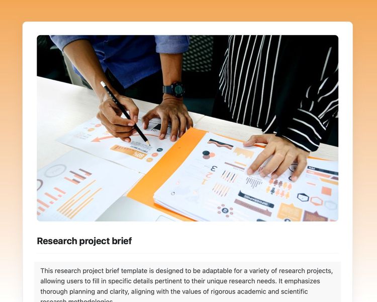 Research project brief | Free Craft Template