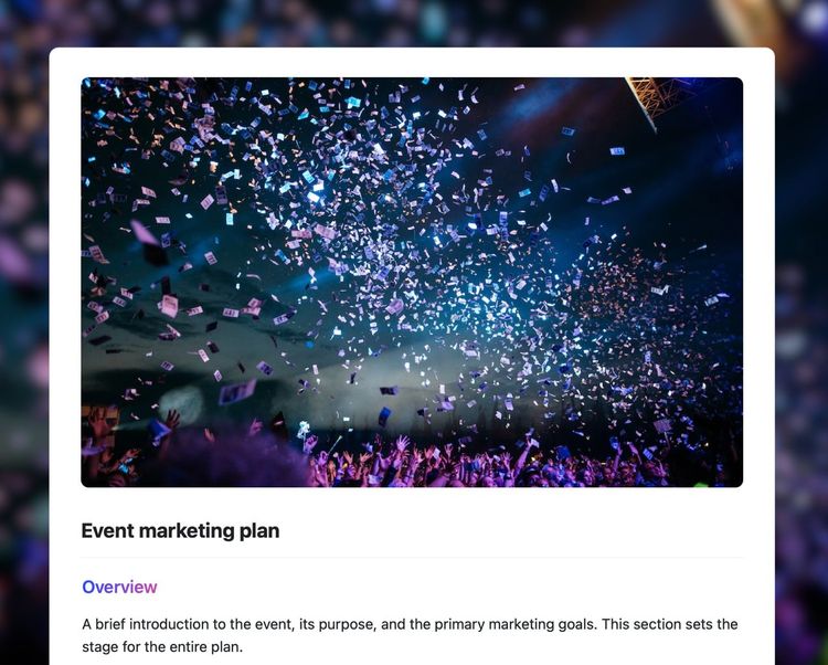 Event marketing plan | Free Craft Template