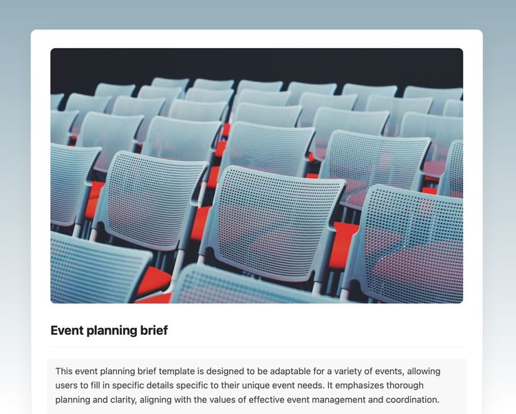 Event planning brief | Free Craft Template