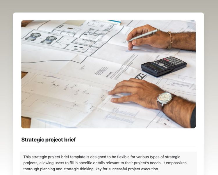 Strategic project brief | Free Craft Template