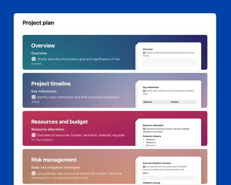 Project plan | Free Craft Template