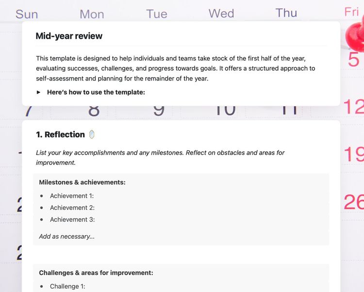 Mid-year review | Free Craft Template