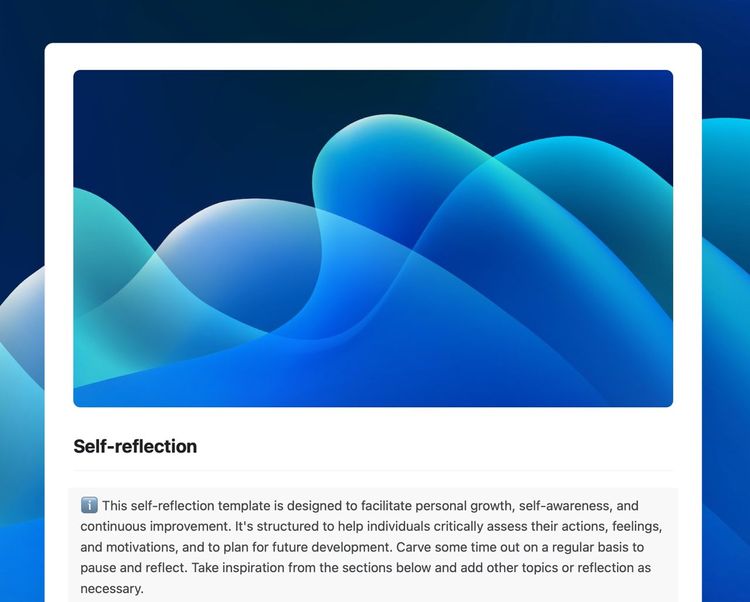 Self-reflection template | Free Craft Template