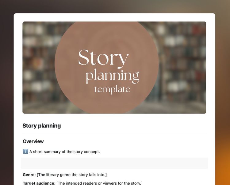 Story planning | Free Craft Template