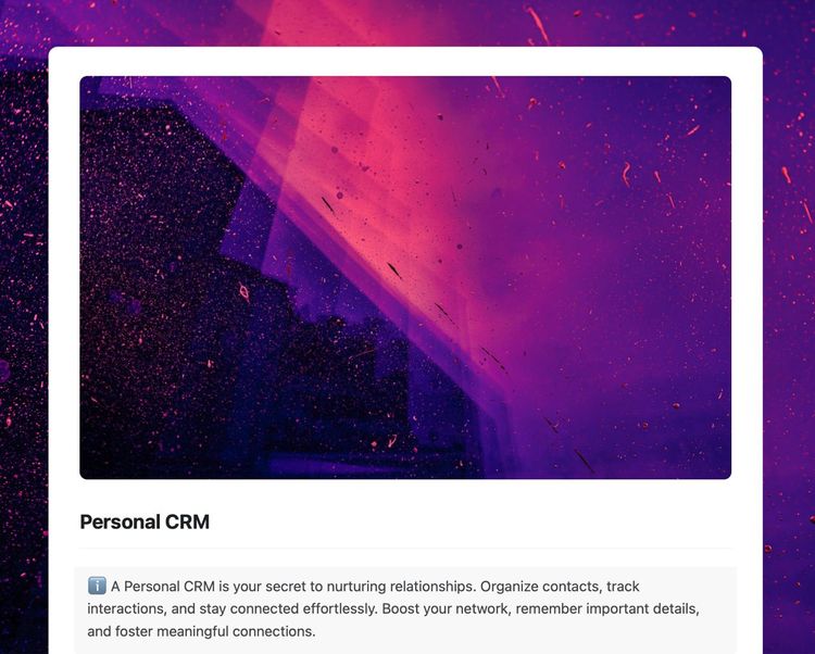 Personal CRM | Free Craft Template