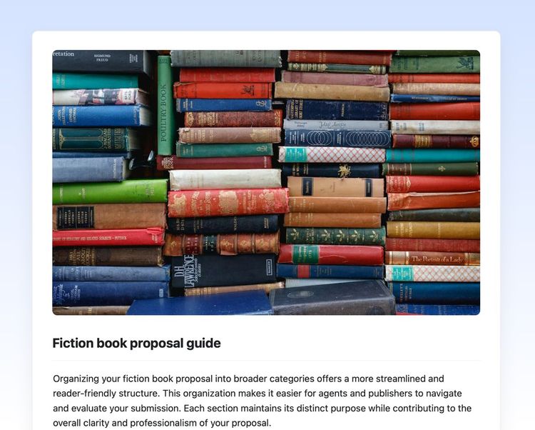 Fiction book proposal | Free Craft Template