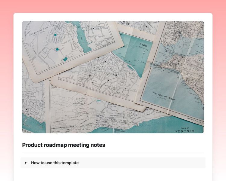 Product roadmap meeting notes | Free Craft Template