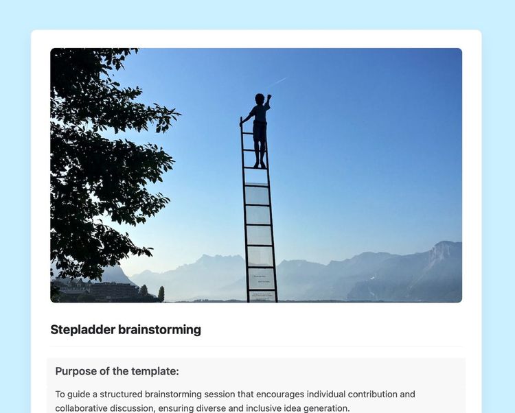Stepladder brainstorming | Free Craft Template