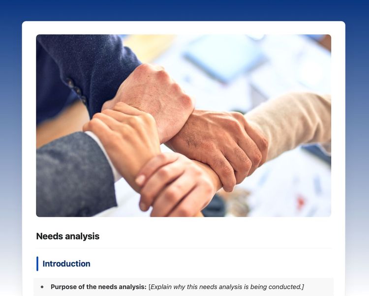 Needs analysis | Free Craft Template