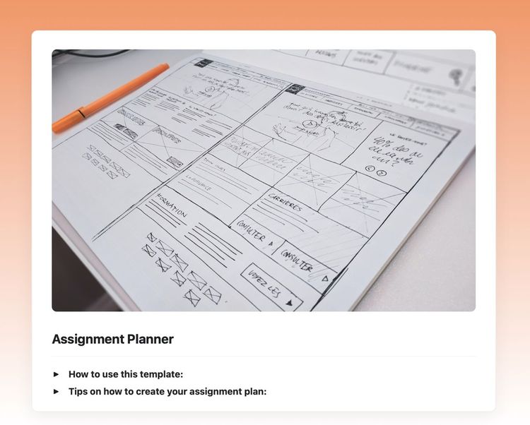Assignment planners | Free Craft Template