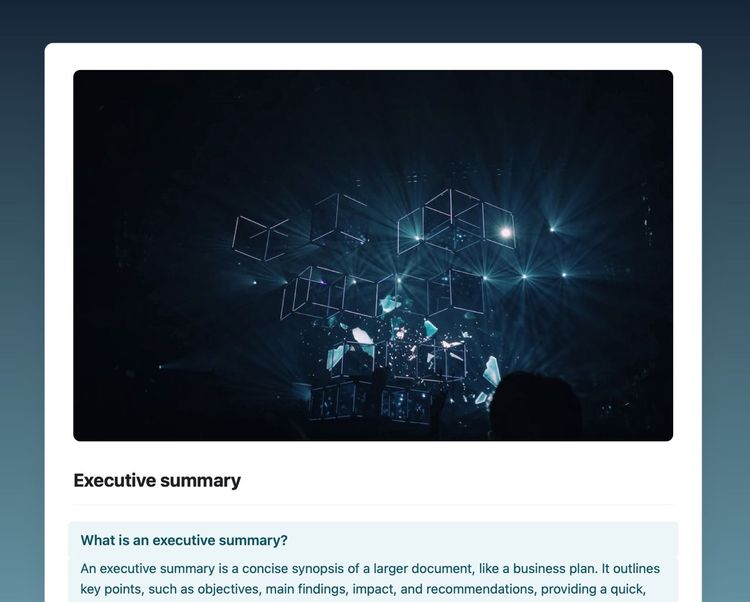 Executive summary | Free Craft Template