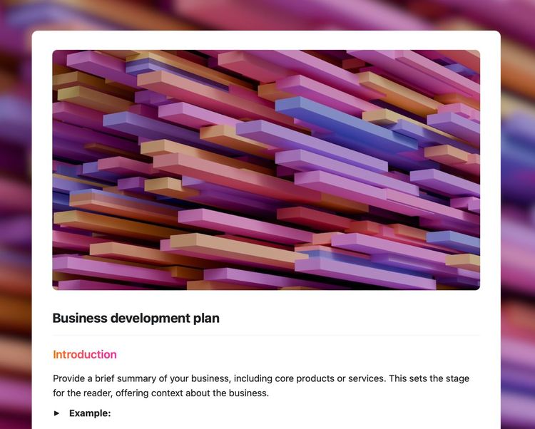 Business development plan | Free Craft Template