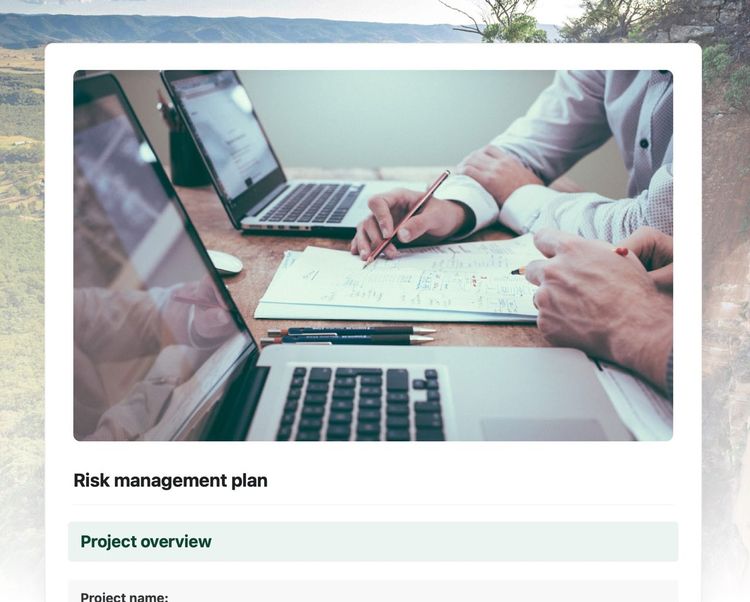 Risk management plan | Free Craft Template