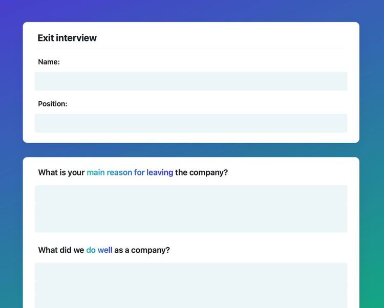 Exit interview | Free Craft Template