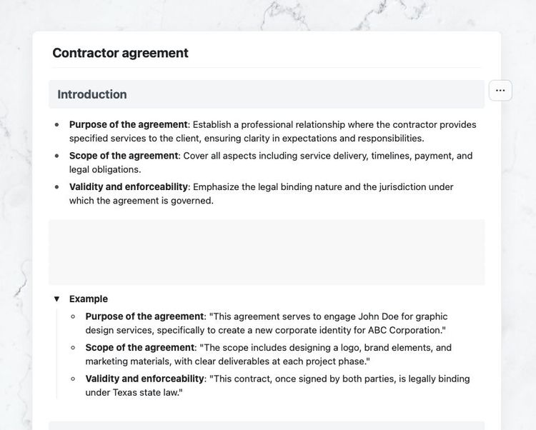 Contractor agreement | Free Craft Template