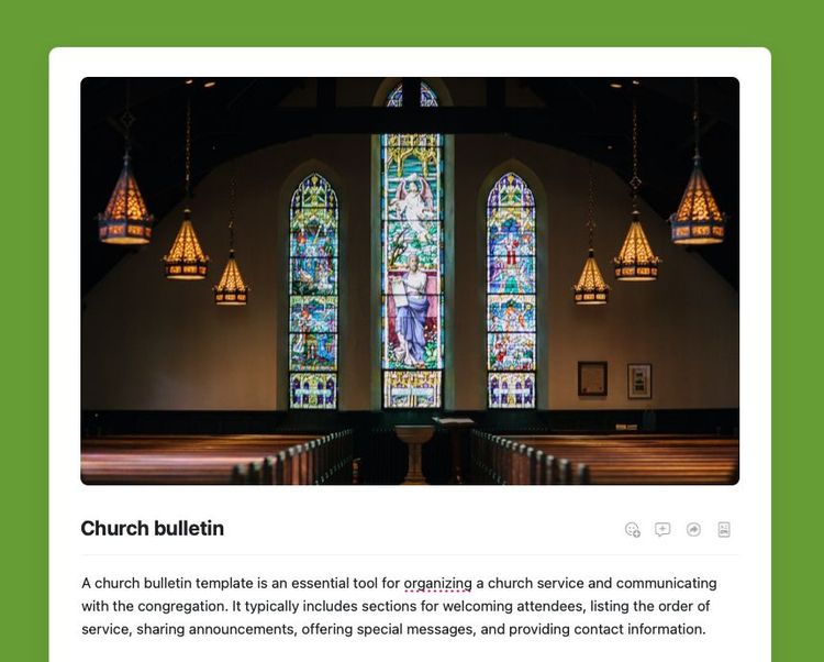 Church bulletin | Free Craft Template