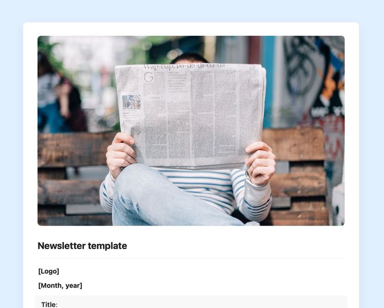 Newsletter template | Free Craft Template