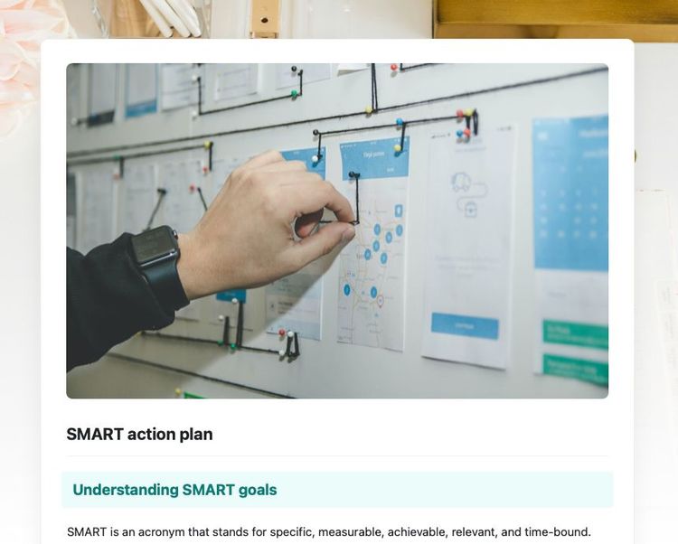SMART action plan | Free Craft Template