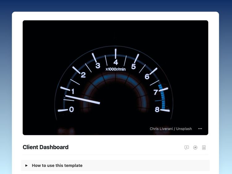 Blue Client Dashboard Template | Free Craft Templates