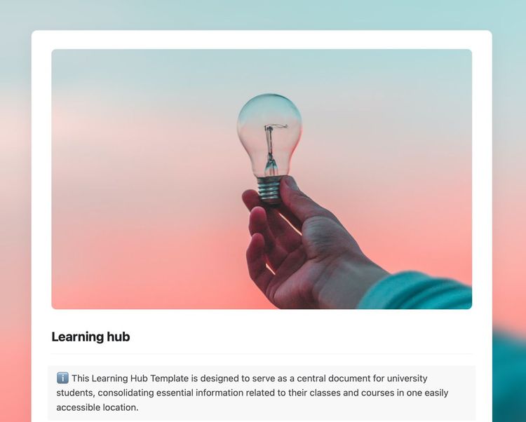Learning hub | Free Craft Template