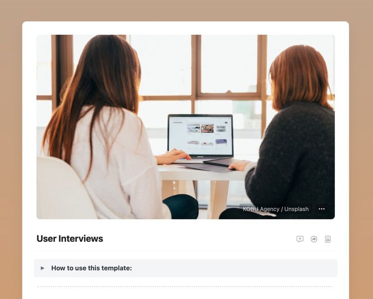 User Interviews | Free Craft Template
