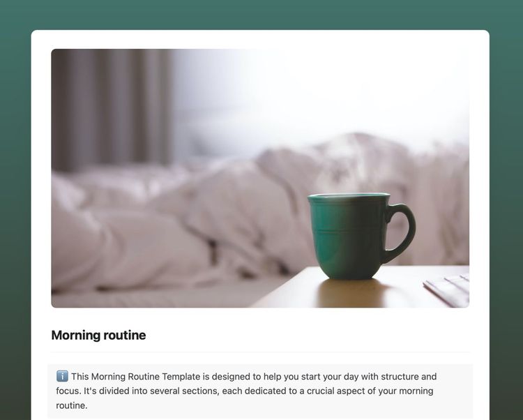 Morning routine | Free Craft Template