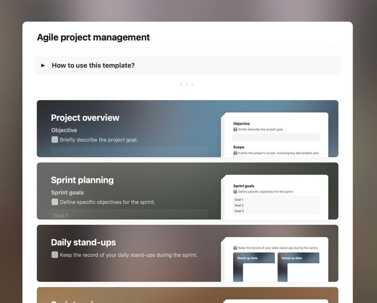 Agile project management | Free Craft Template