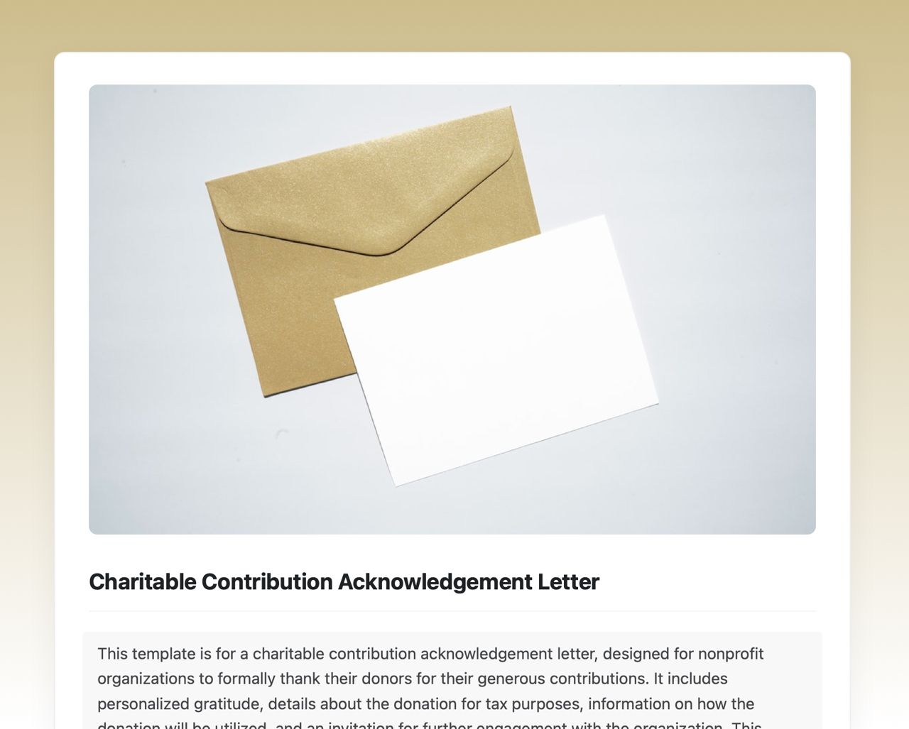 Acknowledgement Letter Format