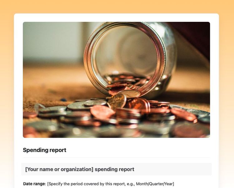 Spending report | Free Craft Template