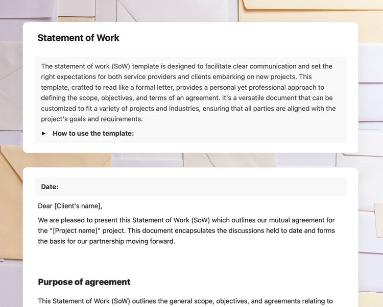Statement of work | Free Craft Template