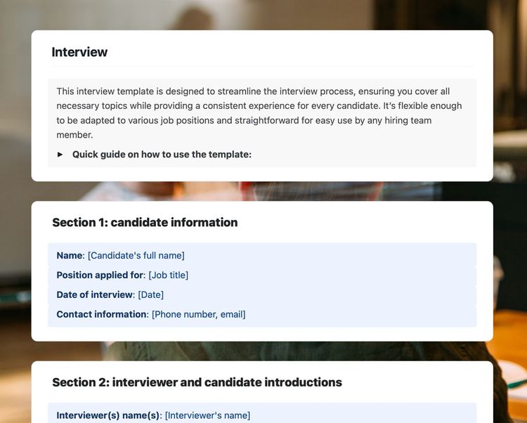 Interview | Free Craft Template